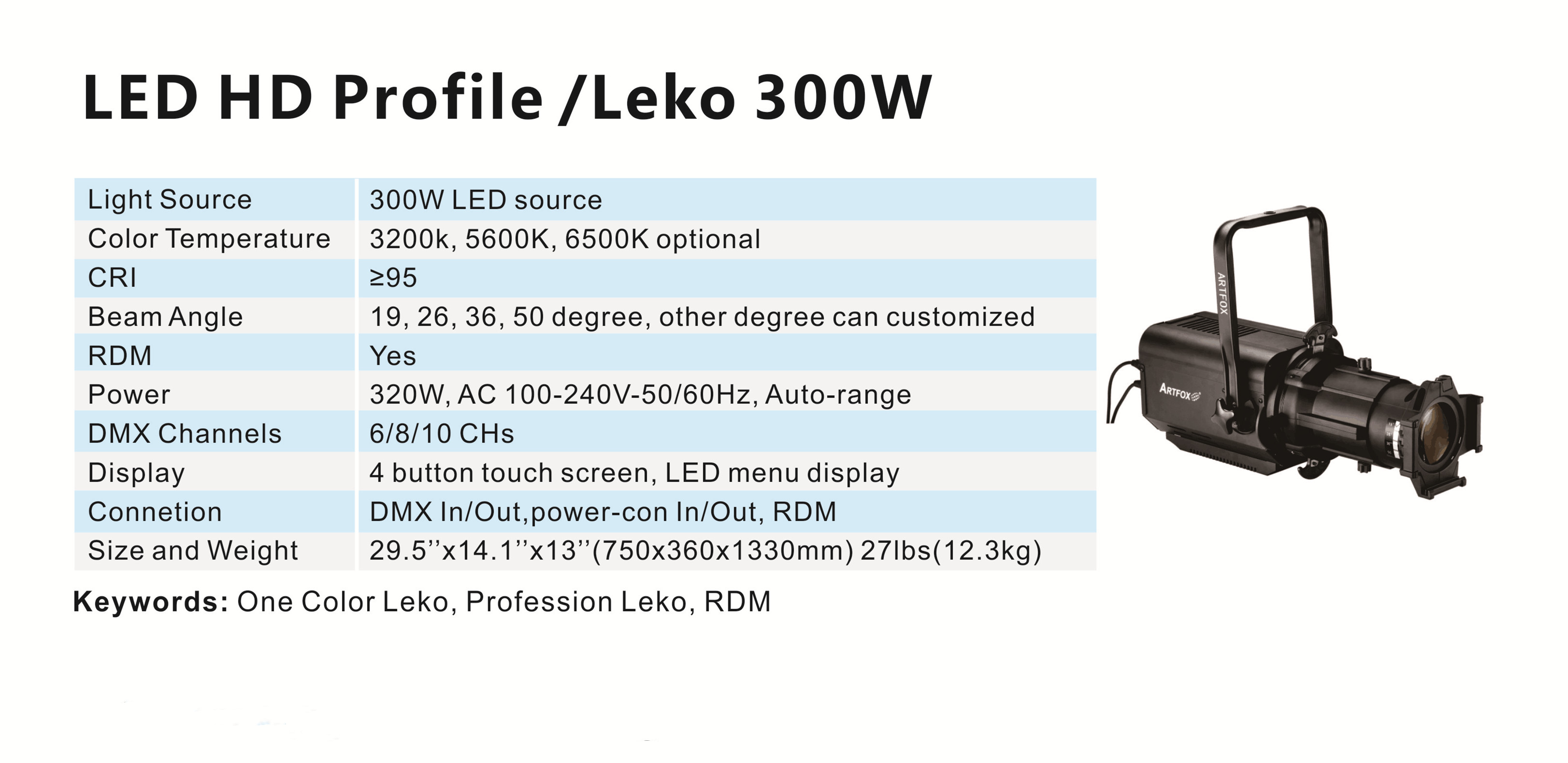 Leko 300w - ArtFox Lighting