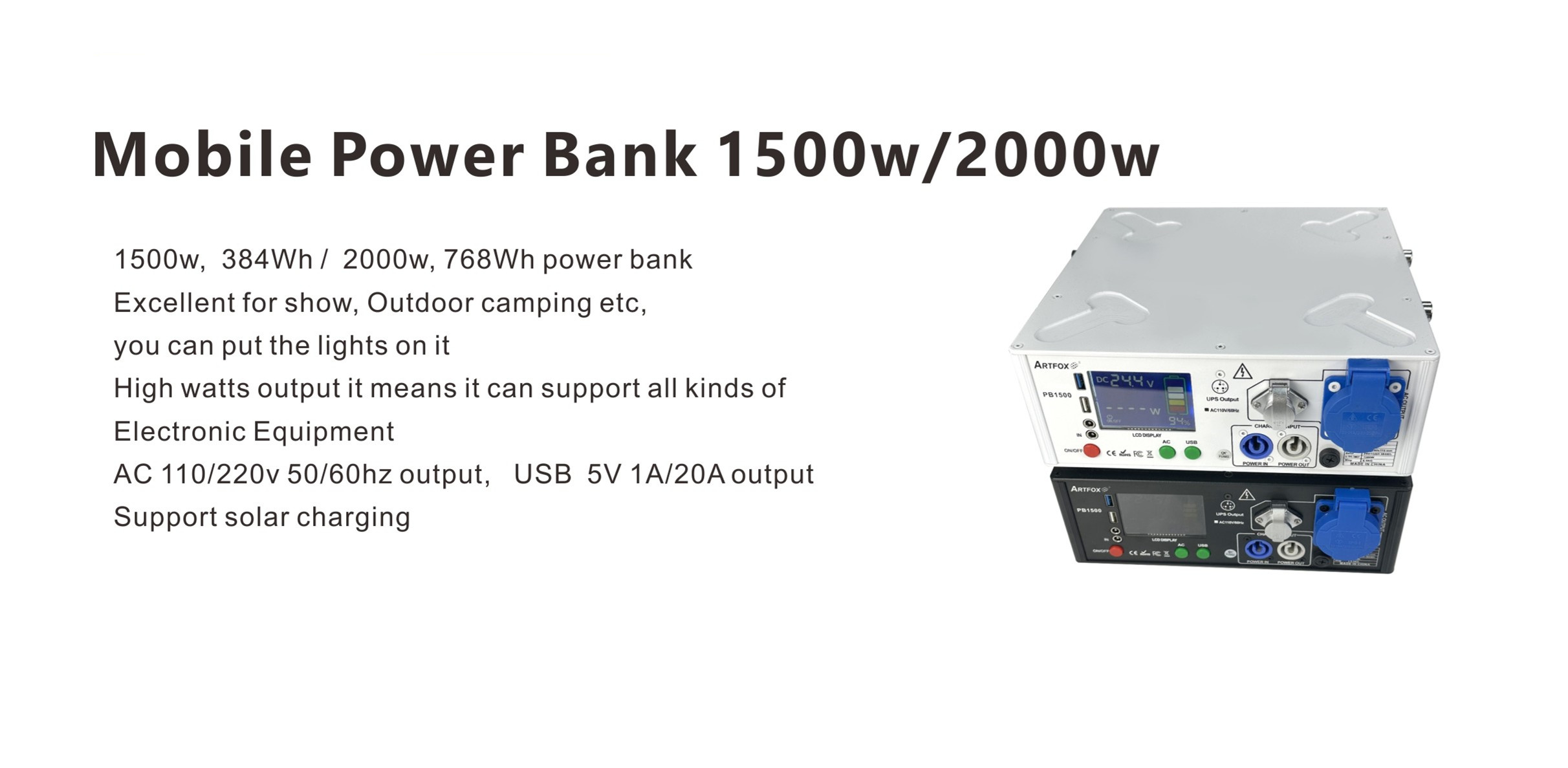 Mobile Power Bank 1500w - ArtFox Lighting